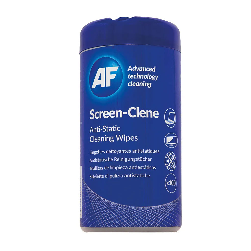 AF Screen Clene Anti Static Cleaning Wipes Tub of 100 Everything Audio