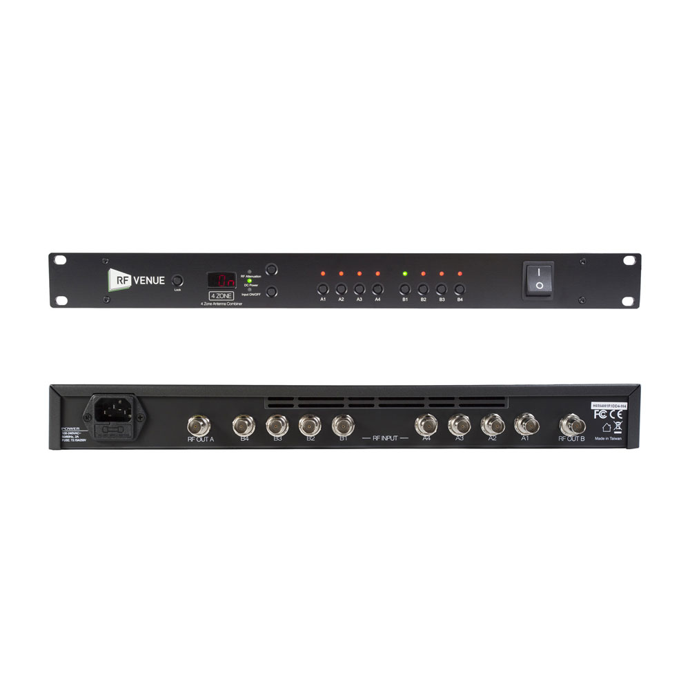 RF Venue 4 Zone Antenna Combiner for Wireless Mic Receivers ...