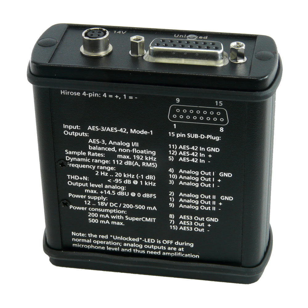 Schoeps Mini-DA42 AES42 Powering Box w/ Digital & Analog Outputs - Everything Audio