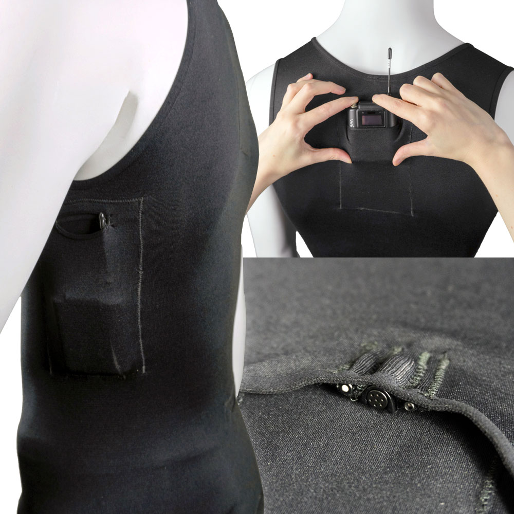 URSA Vesties Shapewear Under Garment w/ Transmitter Pouch & Lav Mount ...